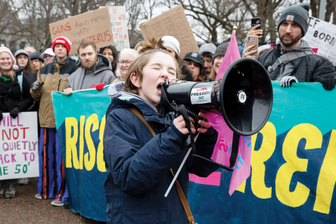 ‘Here again’: Abortion activists rally 50 years after Roe | News ...